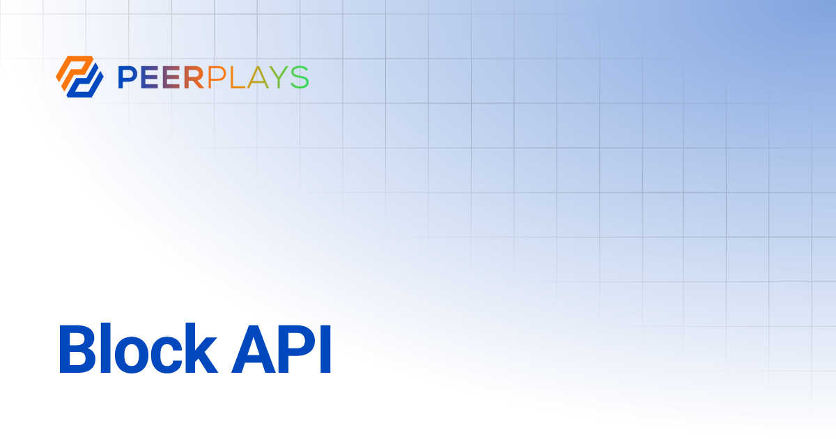 Block API | Peerplays Community Docs